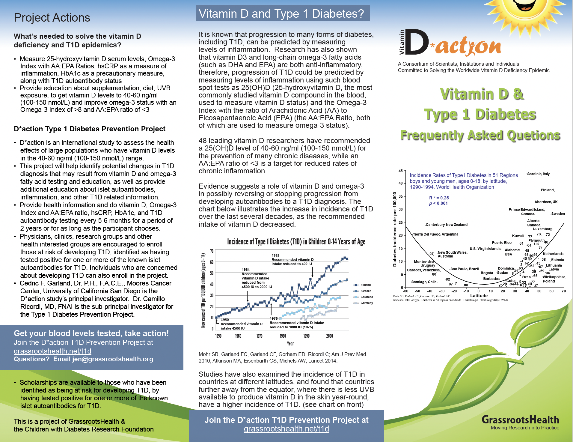 Vitamin D & Type 1 Diabetes FAQs Brochure - GrassrootsHealth